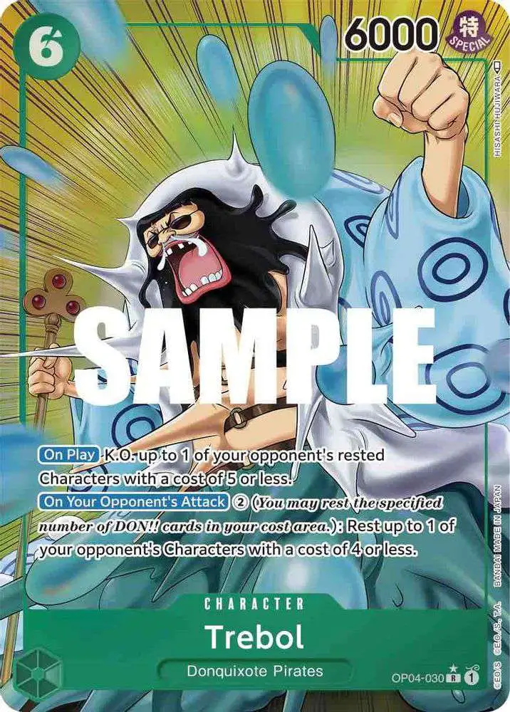 One Piece Trading Card Game Kingdoms of Intrigue Single Card Rare Trebol OP04-030 Alternate Art ...