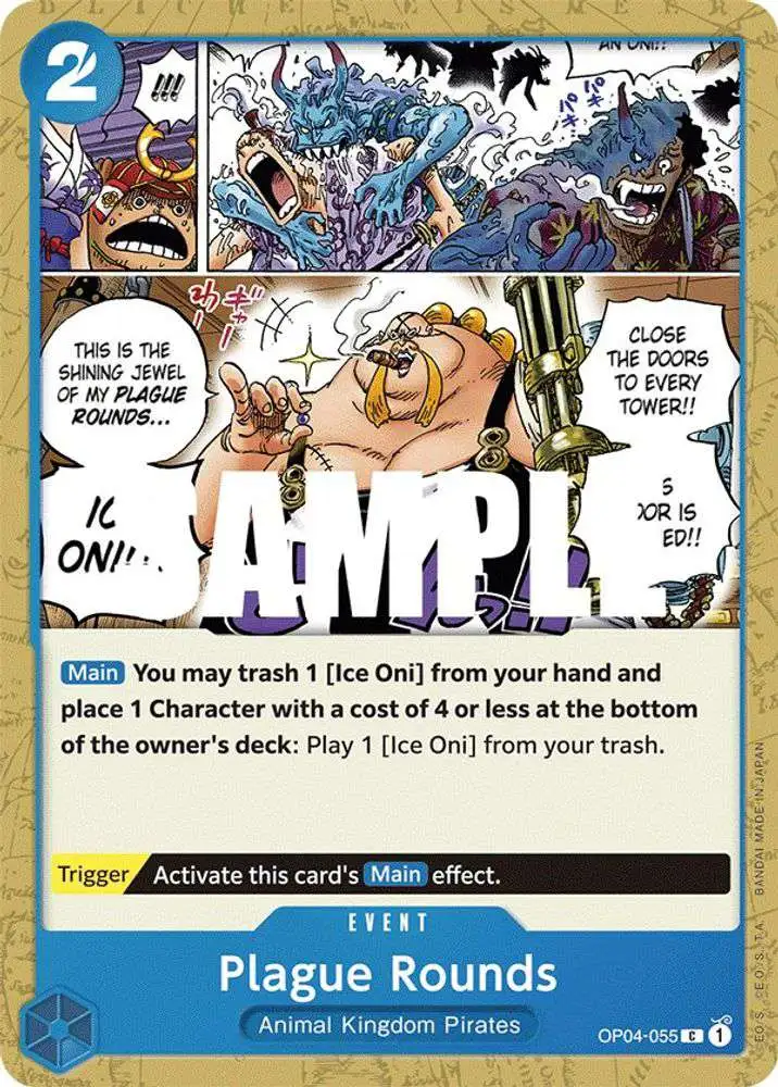 One Piece Trading Card Game Kingdoms of Intrigue Single Card Common Plague Rounds OP04-055 - ToyWiz