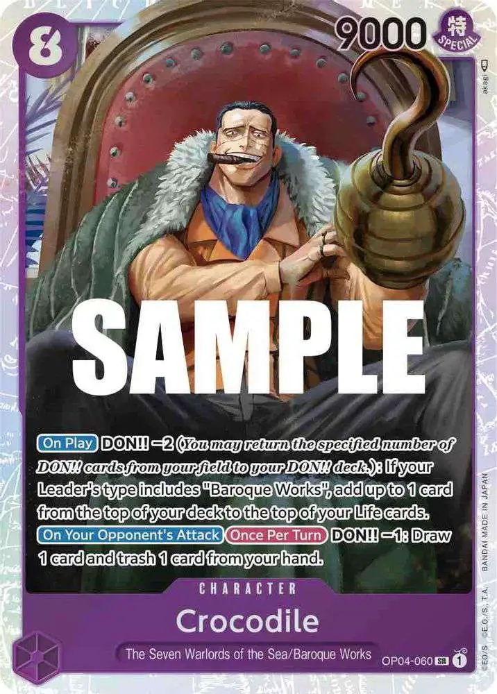 One Piece Trading Card Game Kingdoms of Intrigue Single Card Super Rare Crocodile OP04-060 - ToyWiz