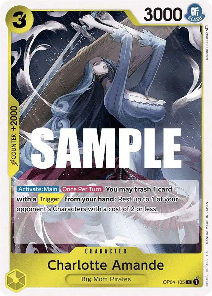 One Piece Trading Card Game Kingdoms of Intrigue Single Card Rare Charlotte Amande OP04-105 - ToyWiz