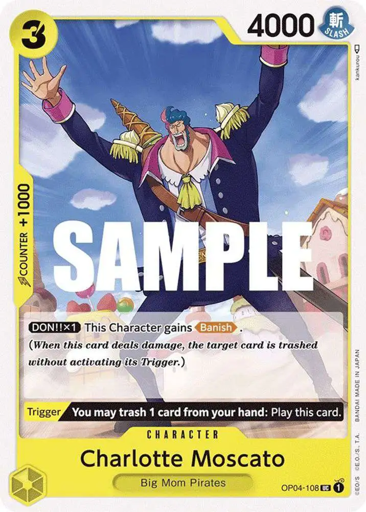 One Piece Trading Card Game Kingdoms of Intrigue Single Card Uncommon Charlotte Moscato OP04-108 ...