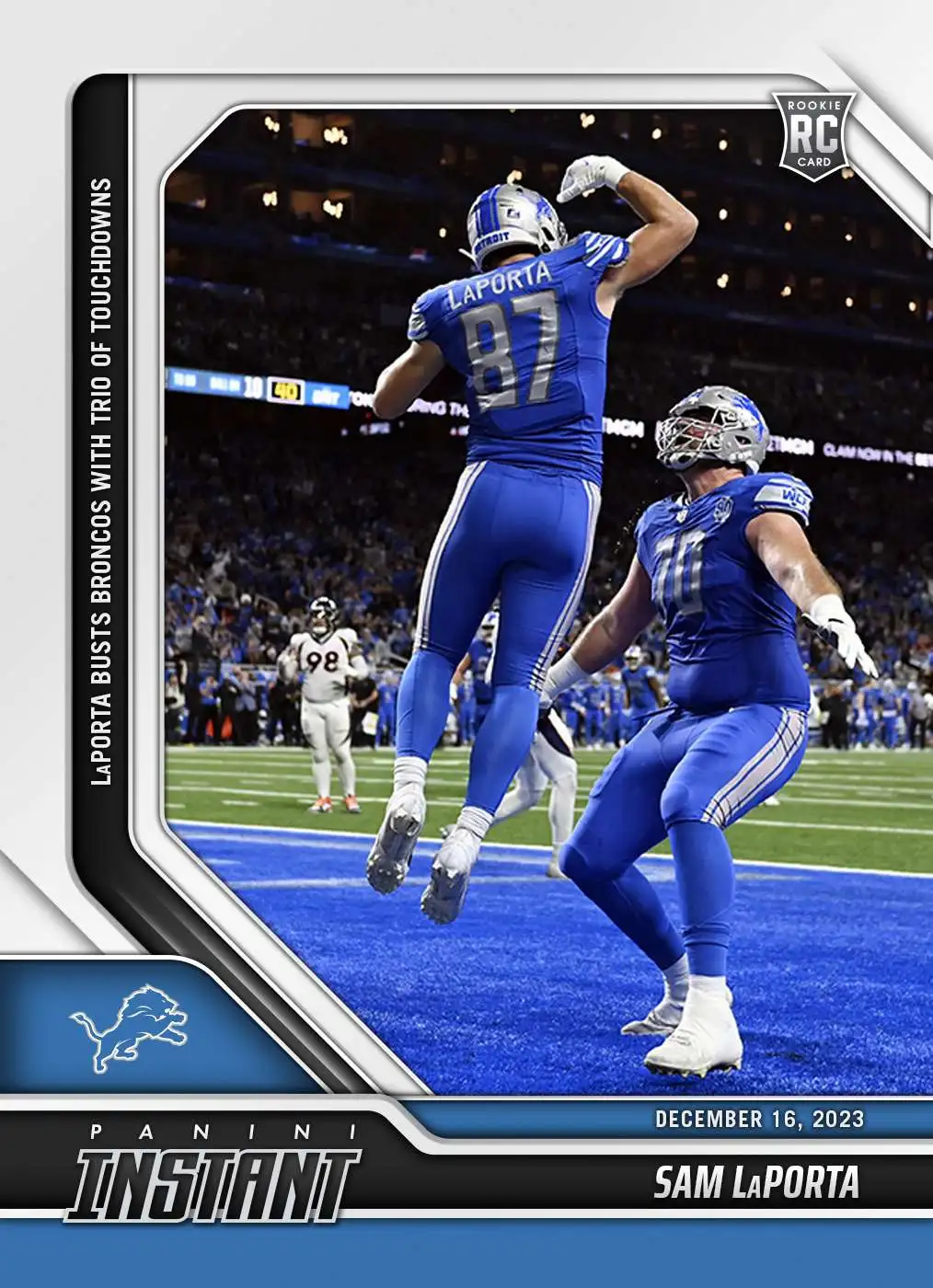 NFL 2023 Panini Instant Football Single Card Sam LaPorta 91 Rookie ...