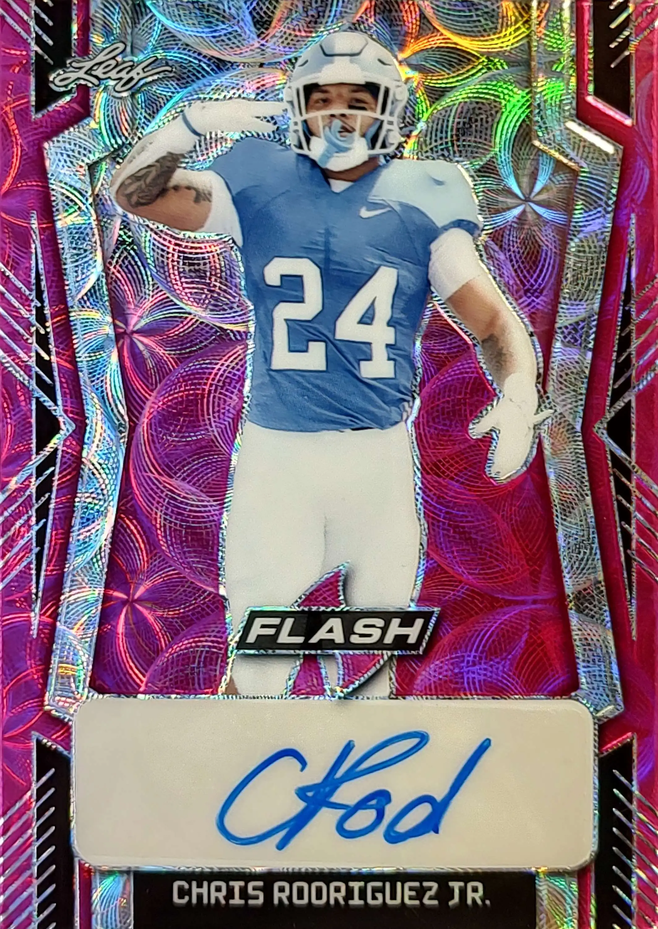 NFL Leaf 2022 Leaf Flash Chris Rodriguez Jr. 410 Autographed Single ...