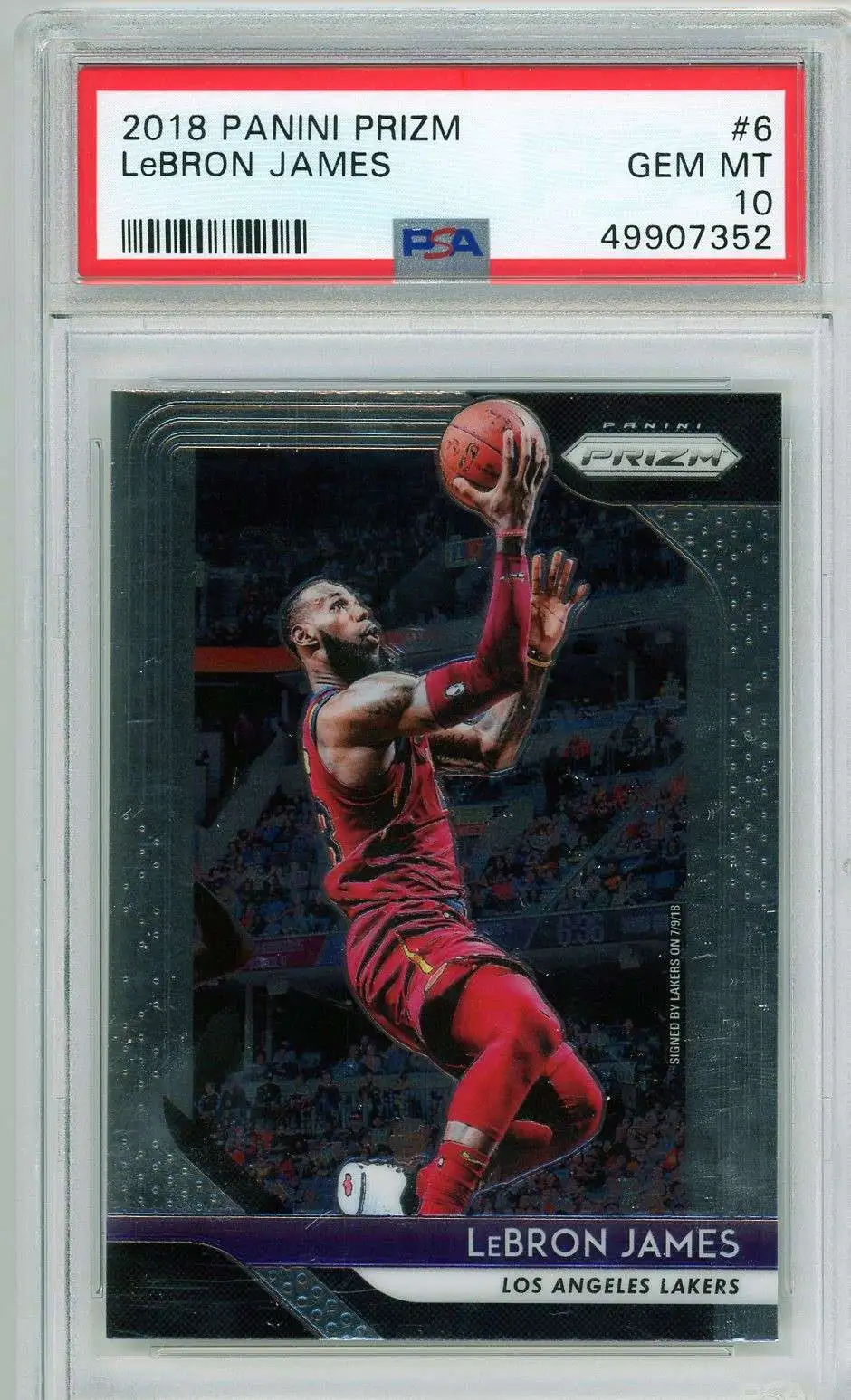 NBA Los Angeles Lakers 2018 Prizm Single Card Lebron James 6 PSA 10 ...