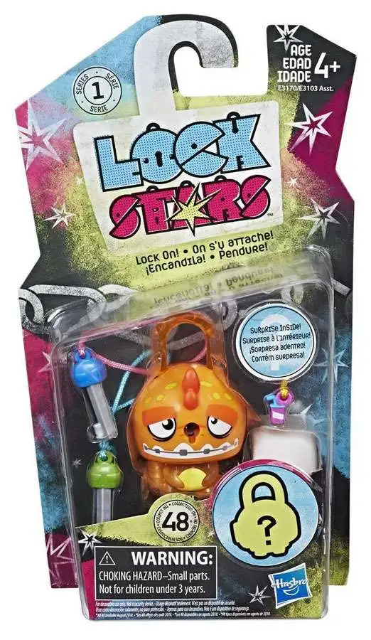 Lock Stars Series 1 Orange Dinosaur Figure Loose Hasbro Toys - ToyWiz