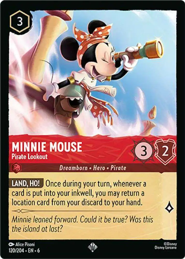 Disney Lorcana Trading Card Game Azurite Sea Single Card Super Rare Minnie Mouse - Pirate ...