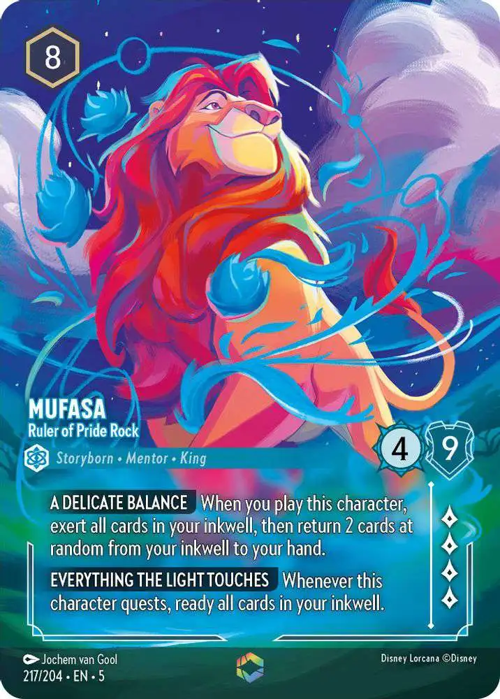 Disney Lorcana Trading Card Game Shimmering Skies Single Card Enchanted Mufasa - Ruler of Pride ...