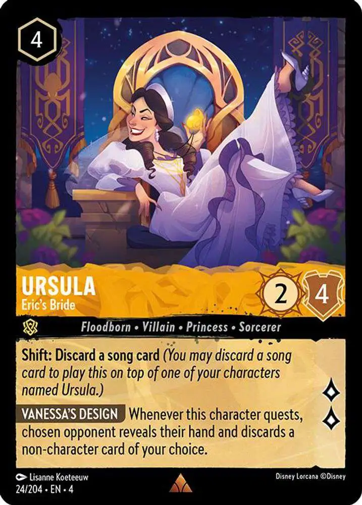 Disney Lorcana Trading Card Game Ursulas Return Single Card Rare Ursula ...