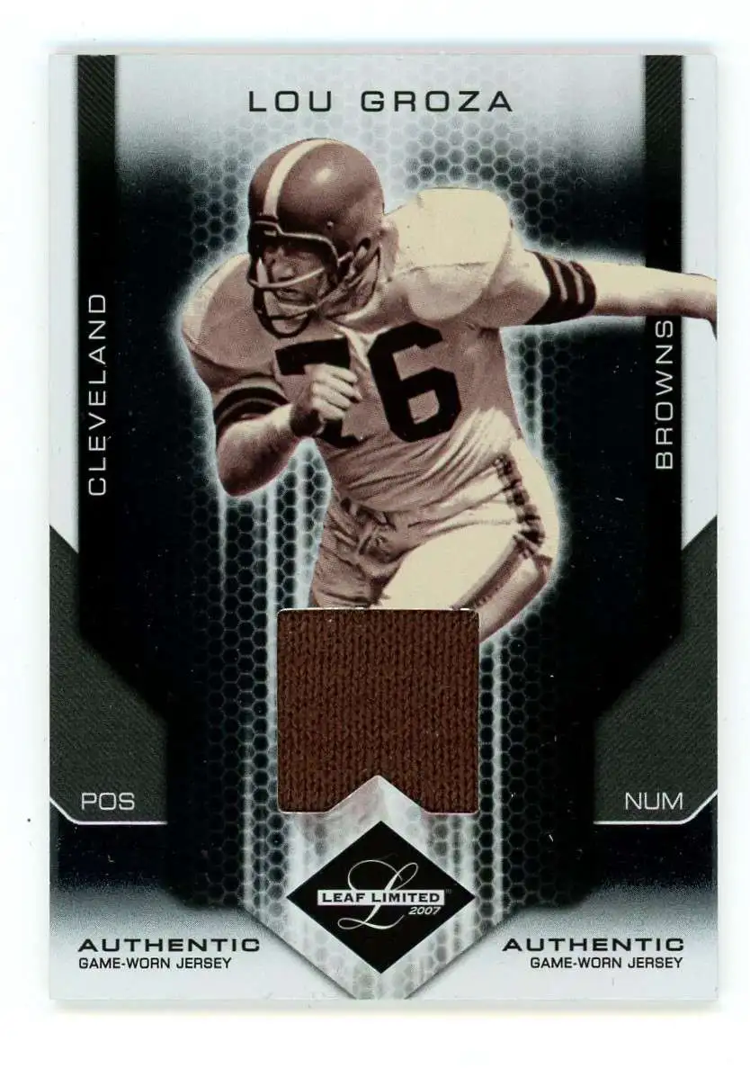 NFL 2007 Leaf Limited Single Card 55100 Lou Groza 163 Relic - ToyWiz