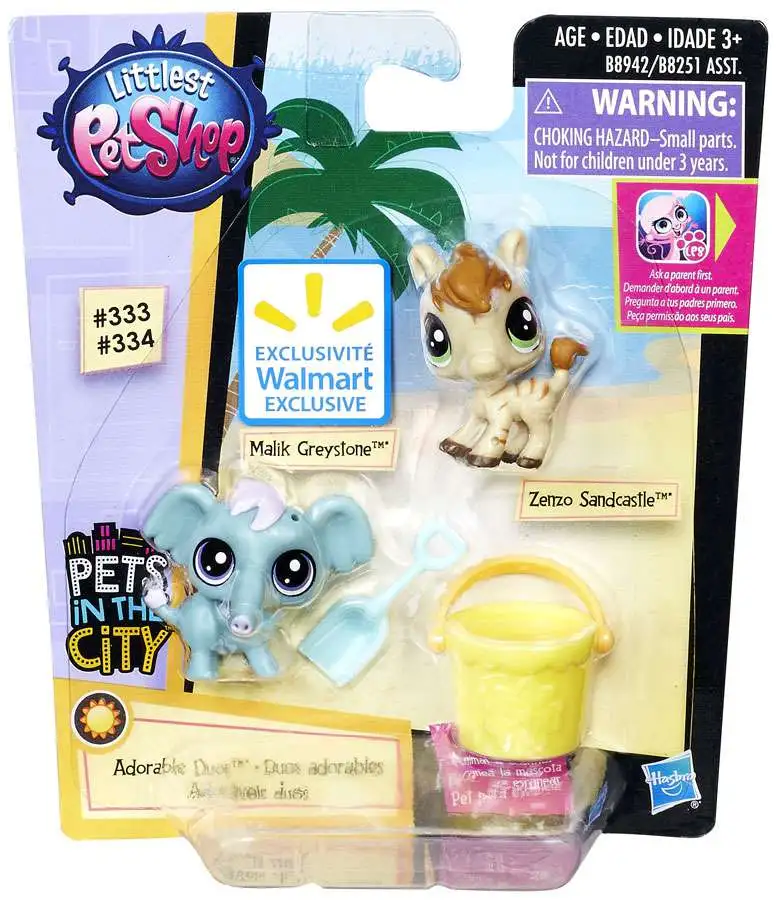 Littlest Pet Shop Pets in the City Adorable Duos Malik Greystone Zenzo ...