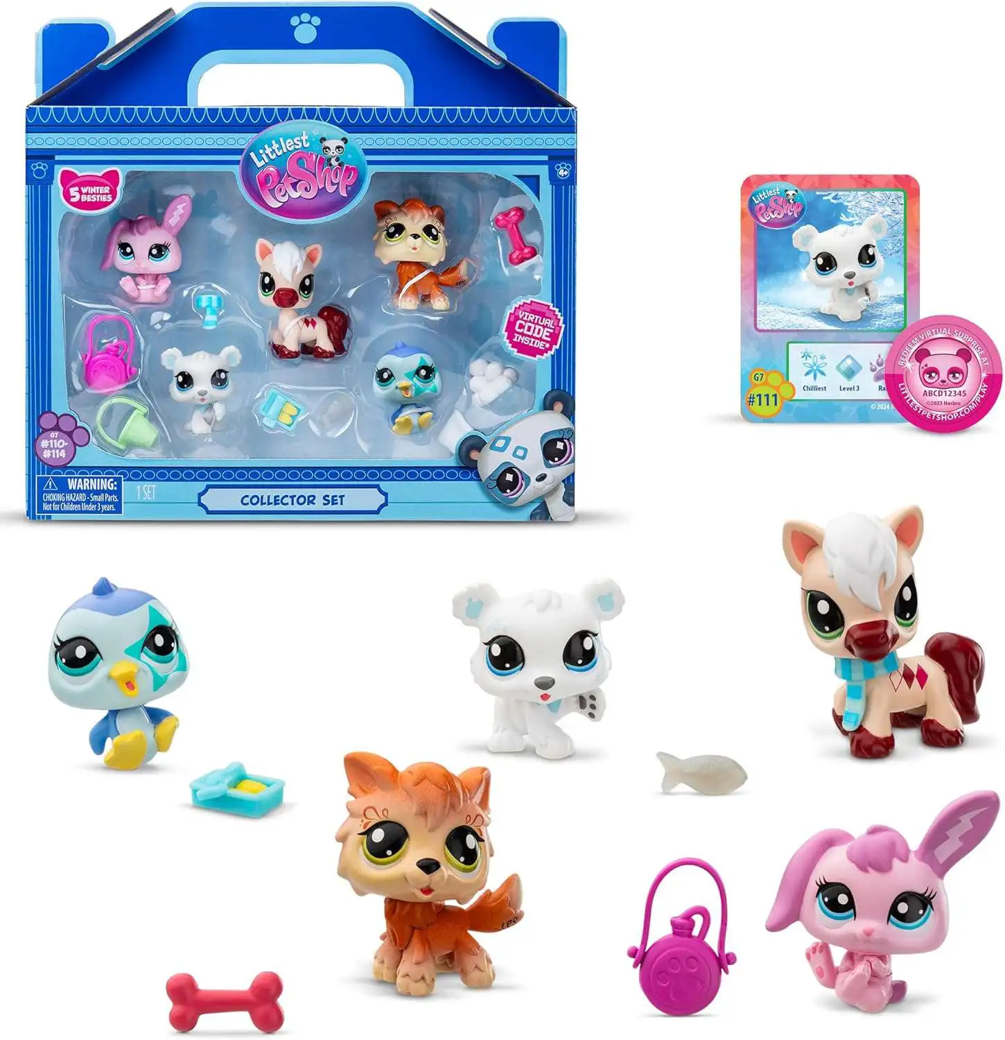 Littlest Pet Shop 2024 Generation 7 Winter Besties Collector 5-Pack Set ...