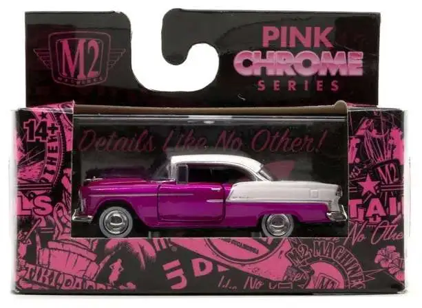 M2 Machines Pink Chrome Series 1955 Chevrolet Bel Air 164 Diecast ...