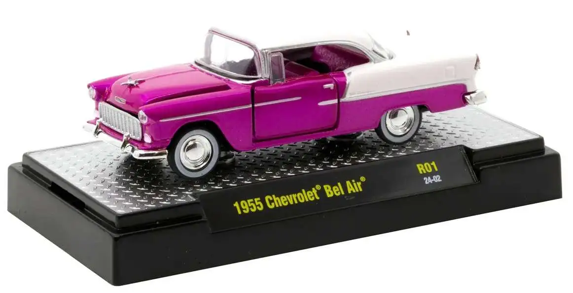 M2 Machines Pink Chrome Series 1955 Chevrolet Bel Air 164 Diecast ...