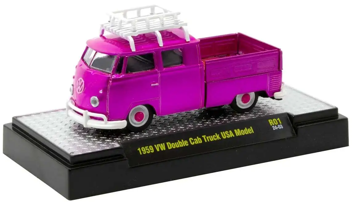 M2 Machines Pink Chrome Series 1959 VW Double Cab Truck USA Model 164 ...