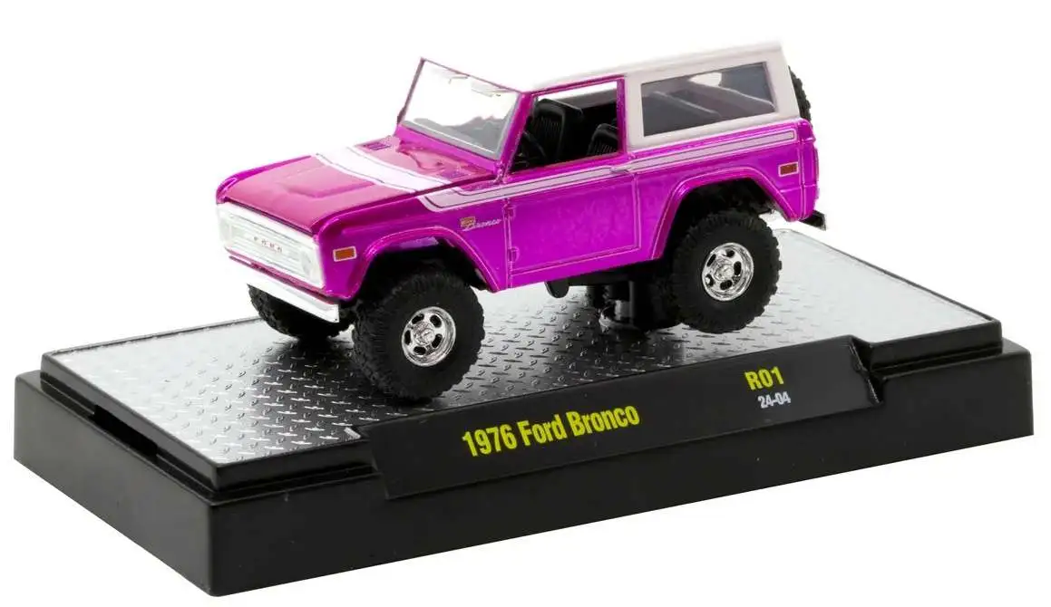 M2 Machines Pink Chrome Series 1976 Ford Bronco 164 Diecast Vehicle ...