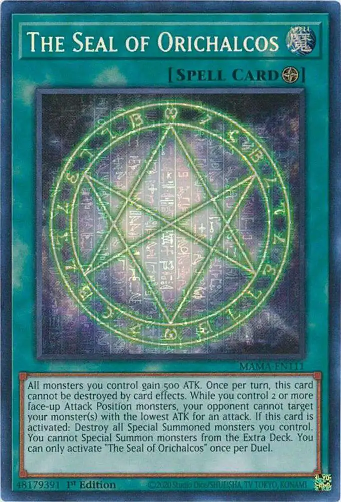 YuGiOh Magnificent Mavens Single Card Secret Pharaohs Rare The Seal of Orichalcos MAMA-EN111 ...