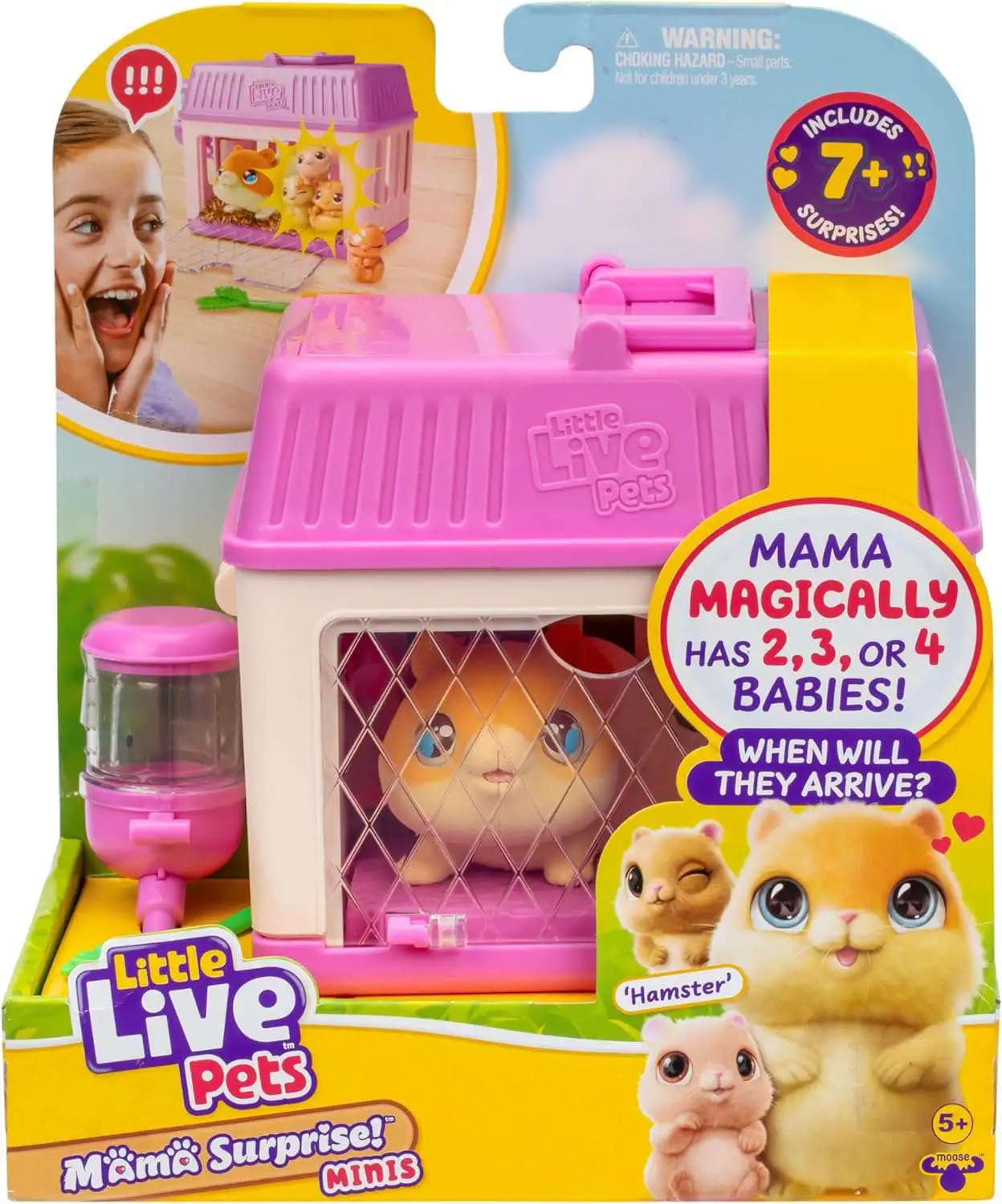 Little Live Pets Mama Surprise Minis Hamster Interactive Toy Magically Has 2, 3 OR 4 Babies ...