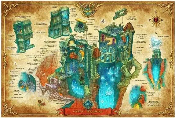 Masters of the Universe Classics Club Eternia Map of Castle Grayskull ...