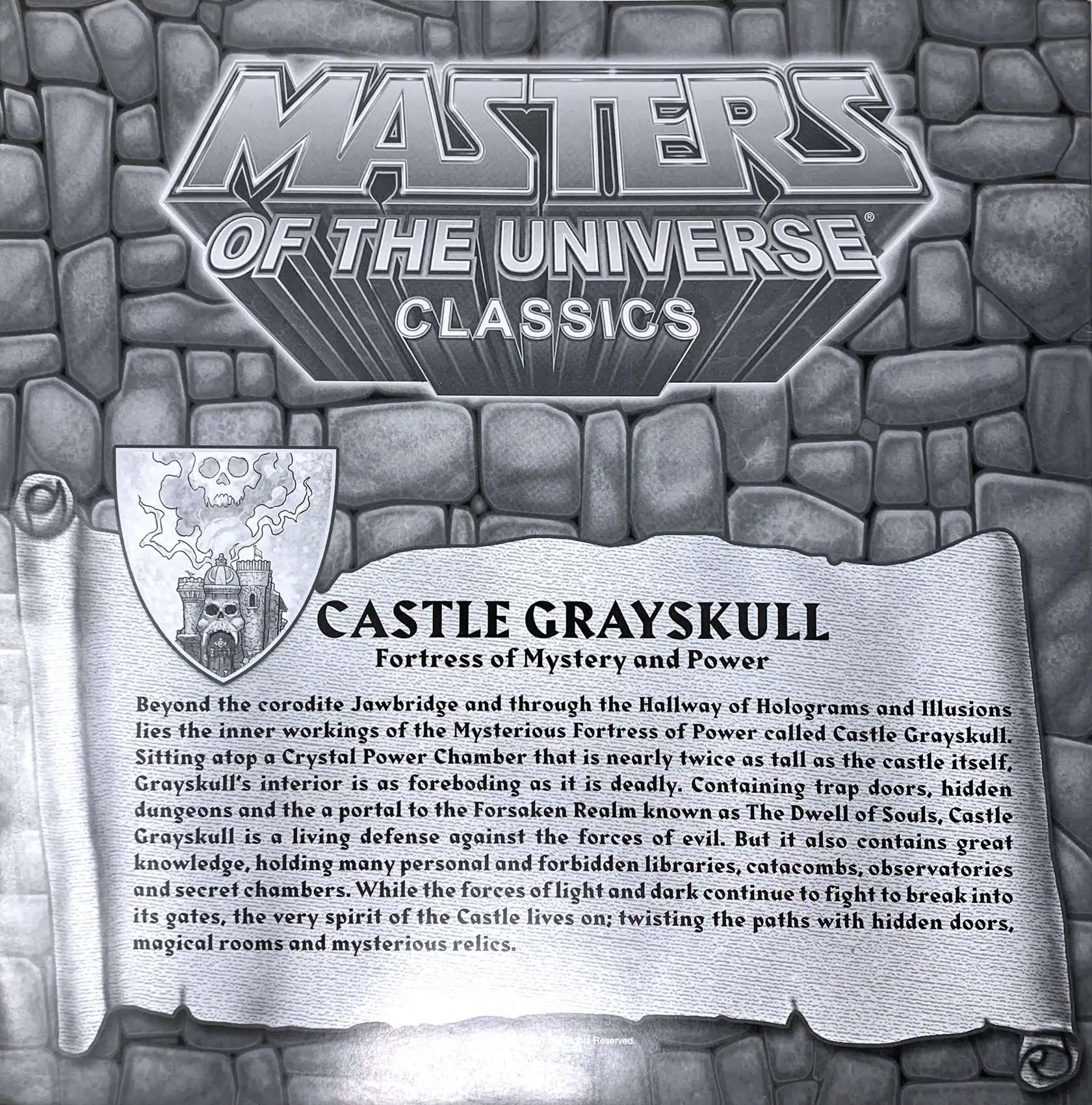 Masters of the Universe Classics Club Eternia Map of Castle Grayskull ...