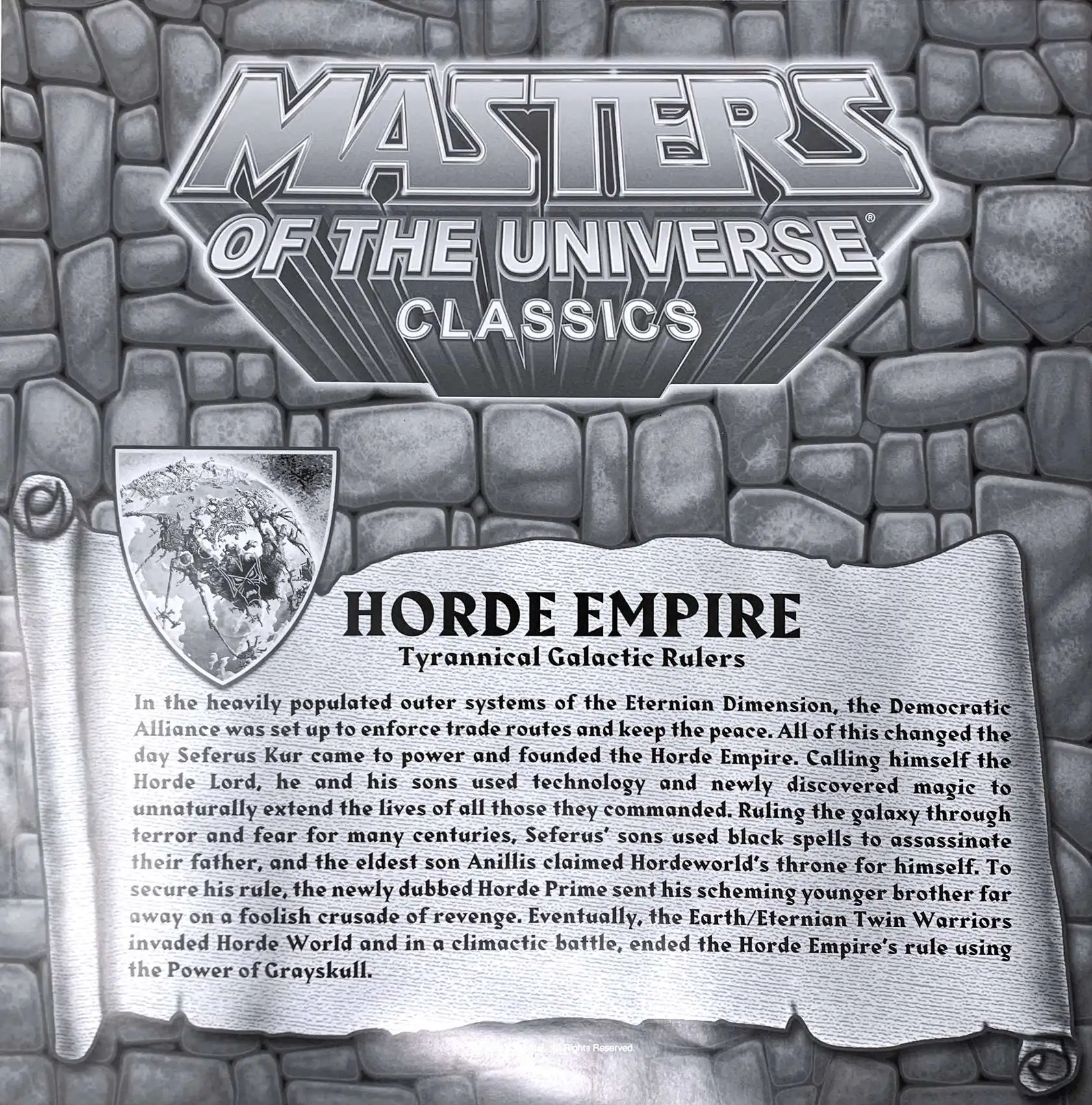 Masters of the Universe Classics Club Eternia Map of Horde Empire ...