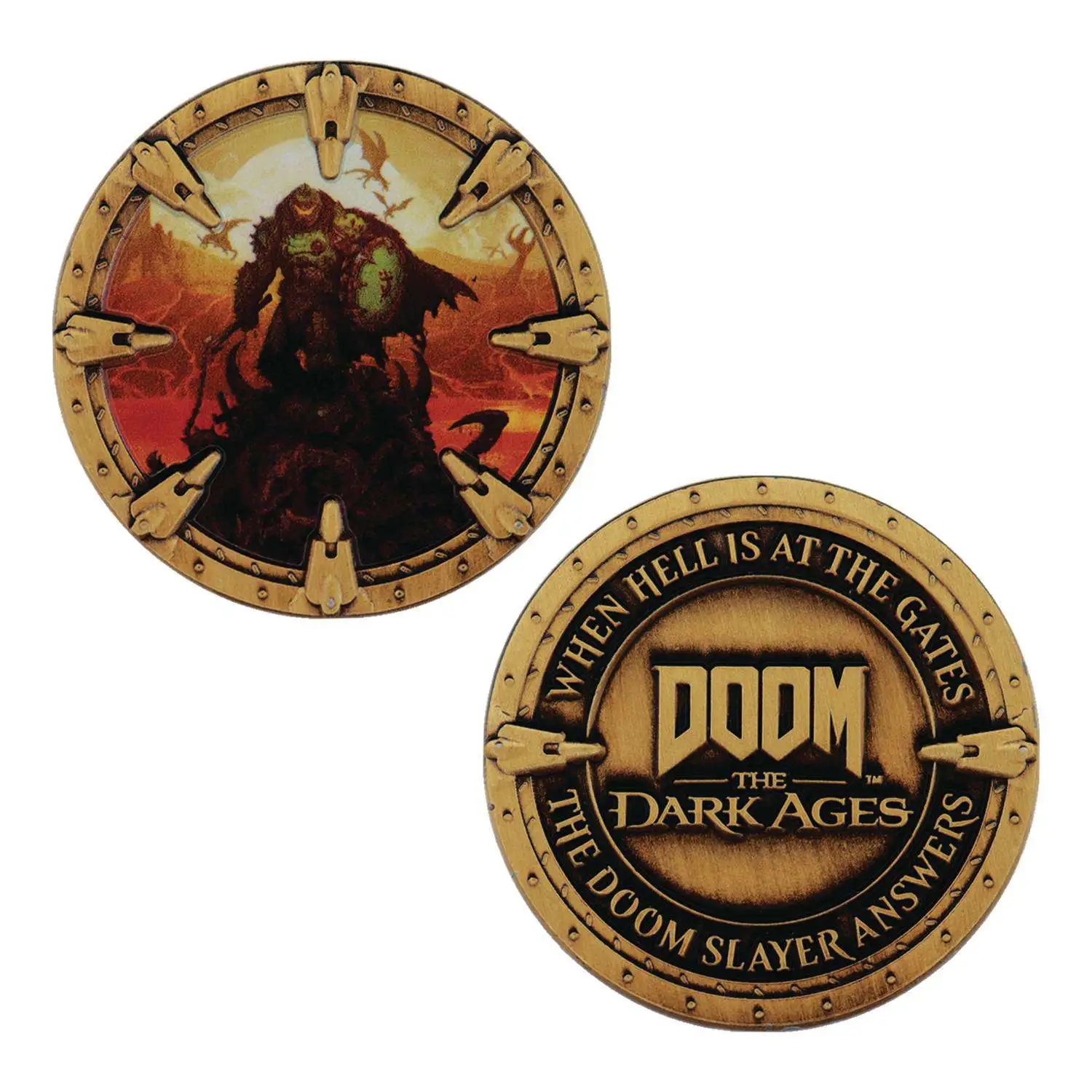 Doom the Dark Ages Doom the Dark Ages Metal Collectible Coin Fanattik ...