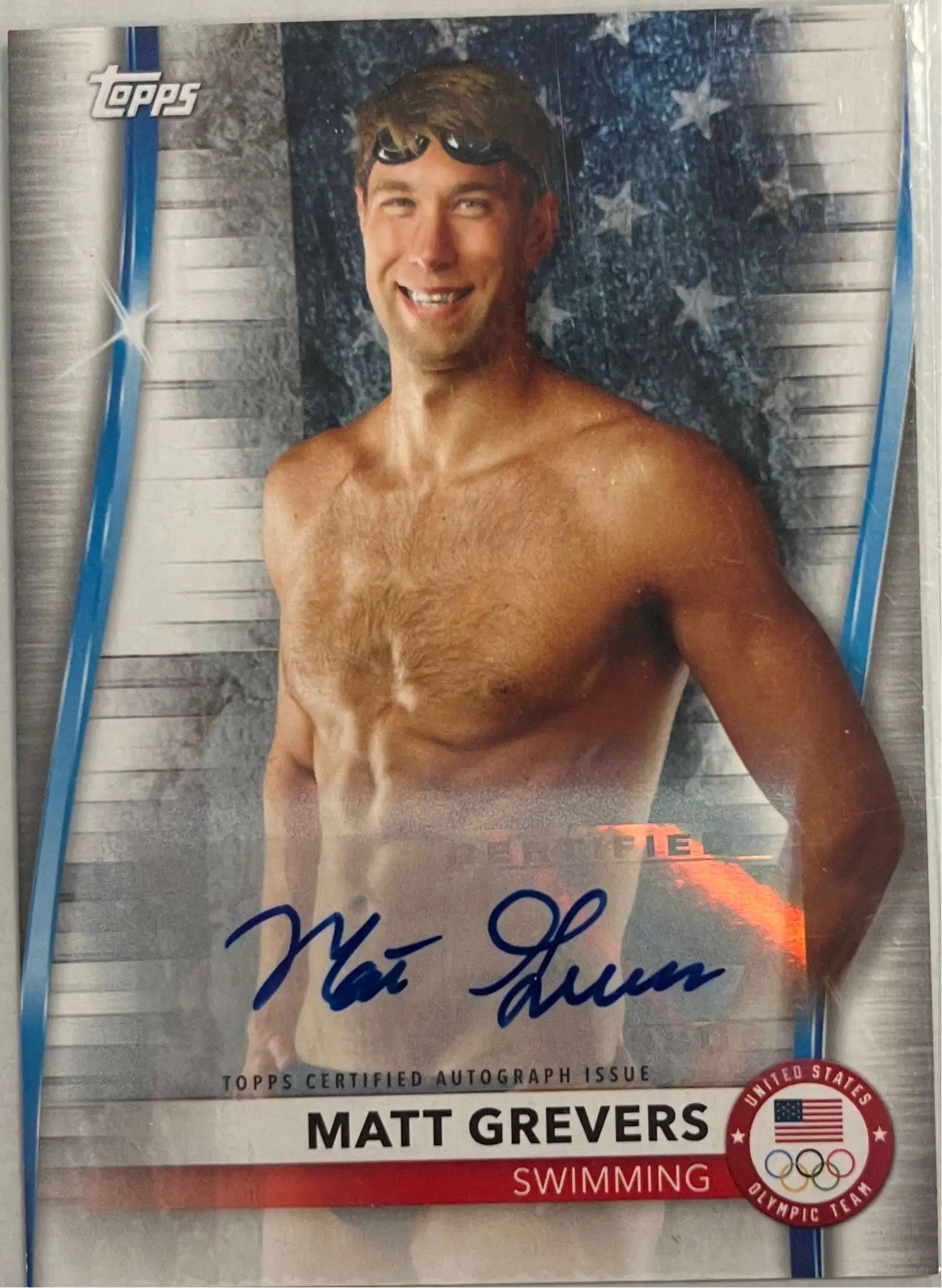 Swimming US Olympic Team Cards Matt Grevers 68200 Autographed Single ...