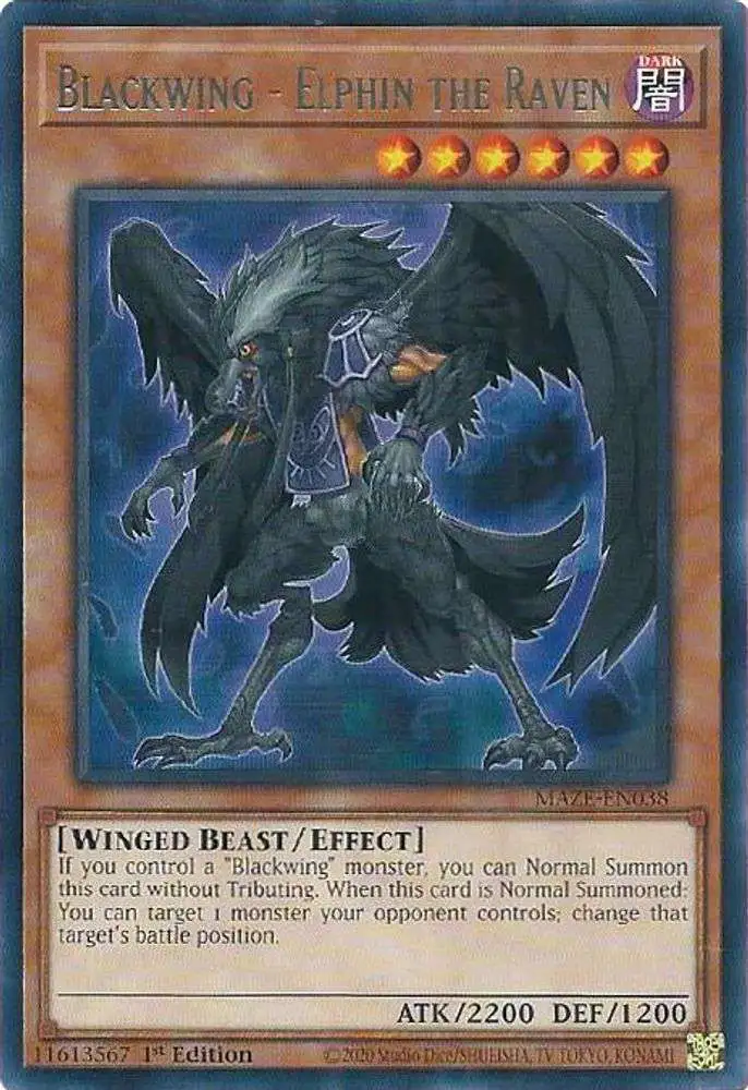 YuGiOh Trading Card Games Maze of Memories Single Card Rare Blackwing ...