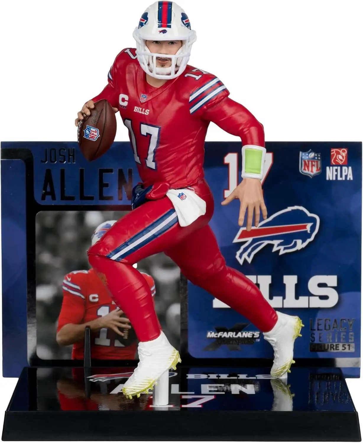 McFarlane Toys NFL Buffalo Bills Josh Allen Posed Figure Red Color Rush ...