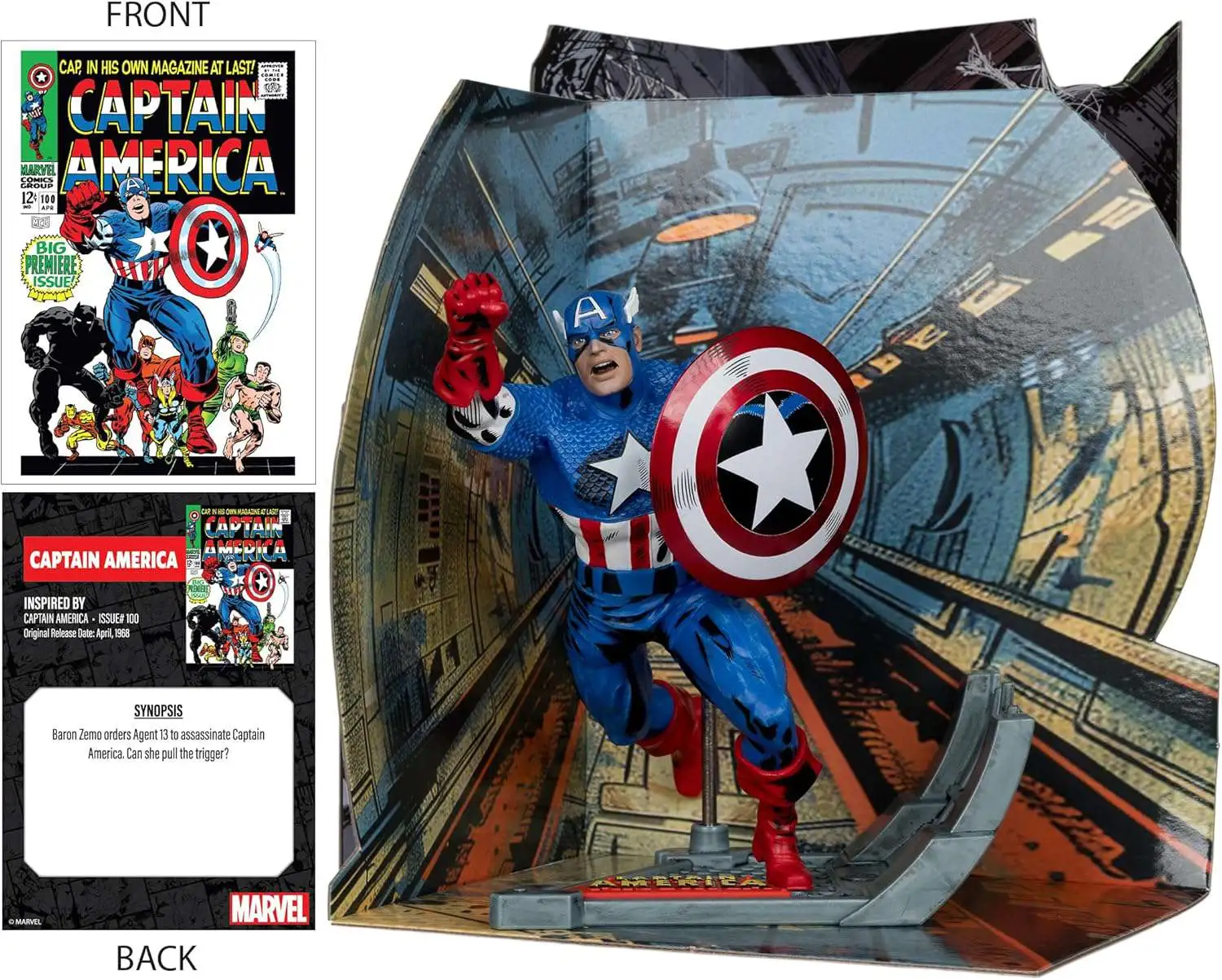 McFarlane Toys Marvel Captain America 110 Posed Figure with Scene 100 ...