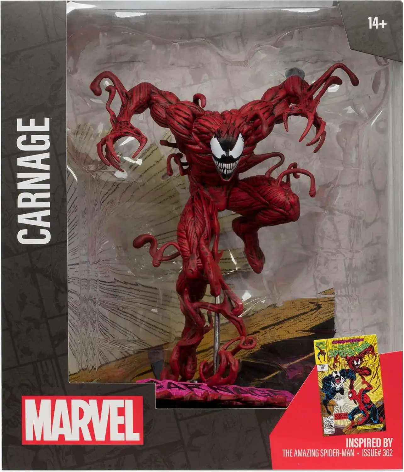 McFarlane Toys Marvel Carnage 110 Posed Figure with Scene The Amazing Spider-Man 362 - ToyWiz
