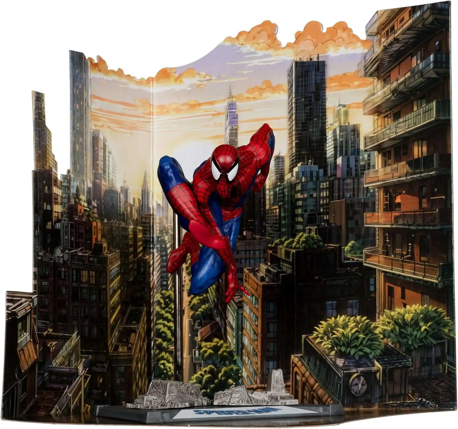 McFarlane Toys Marvel Spider-Man 110 Posed Figure with Scene Spider-Man ...