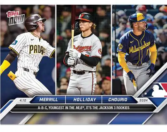MLB 2024 NOW Baseball Single Card Jackson Merrill, Holliday Chourio Exclusive 62 Rookies, A-B-C ...
