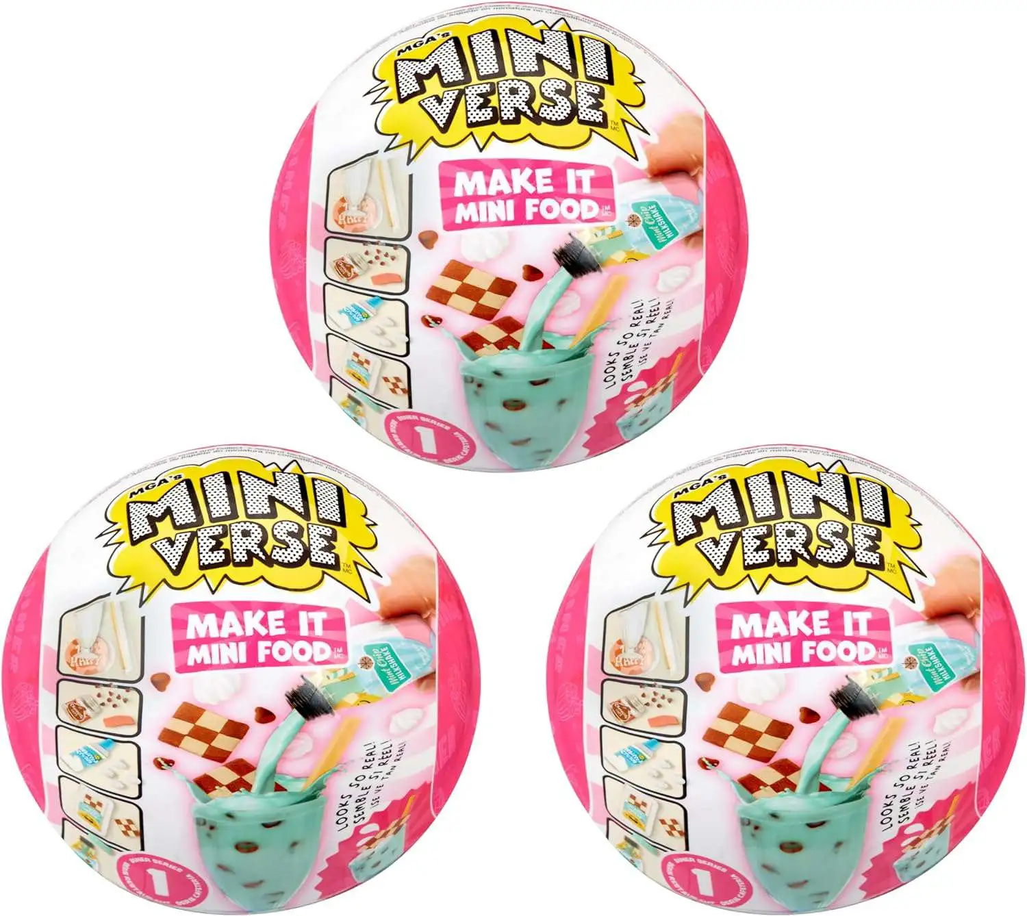 Miniverse Make It Mini Food DINER Series 1 LOT of 3 Mystery Packs NOT EDIBLE MGA Entertainment ...