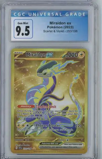 Pokemon Scarlet Violet Miraidon EX Rare Graded Card 253 CGC 9.5 NMMint ...