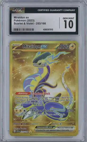 Pokemon Scarlet Violet Miraidon EX Rare Graded Card 253 CGC 10 Wizards ...