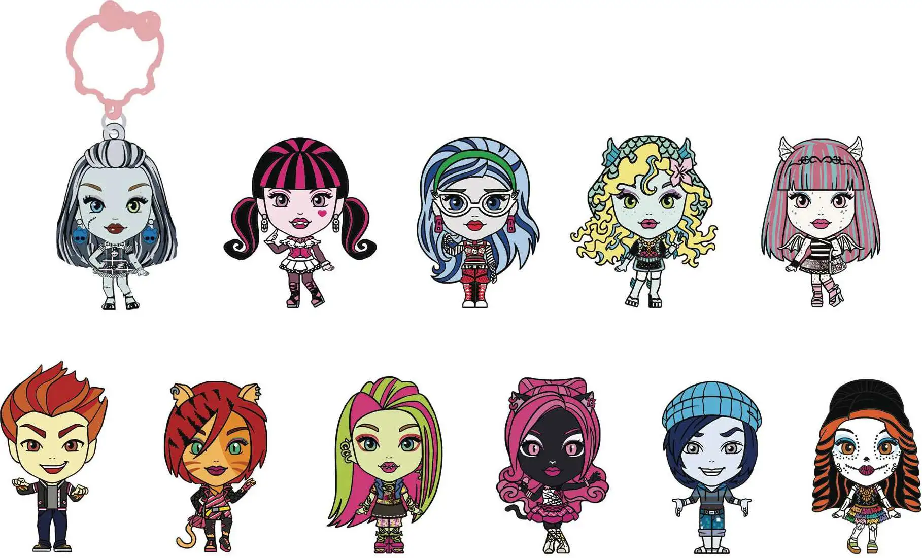 Monster High 3D Figural Foam Bag Clip Monster High Series 1 2 Mystery Box 24 Packs Monogram - ToyWiz
