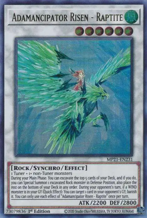 YuGiOh 2021 Tin of Ancient Battles Single Card Ultra Rare Adamancipator Risen - Raptite MP21 ...