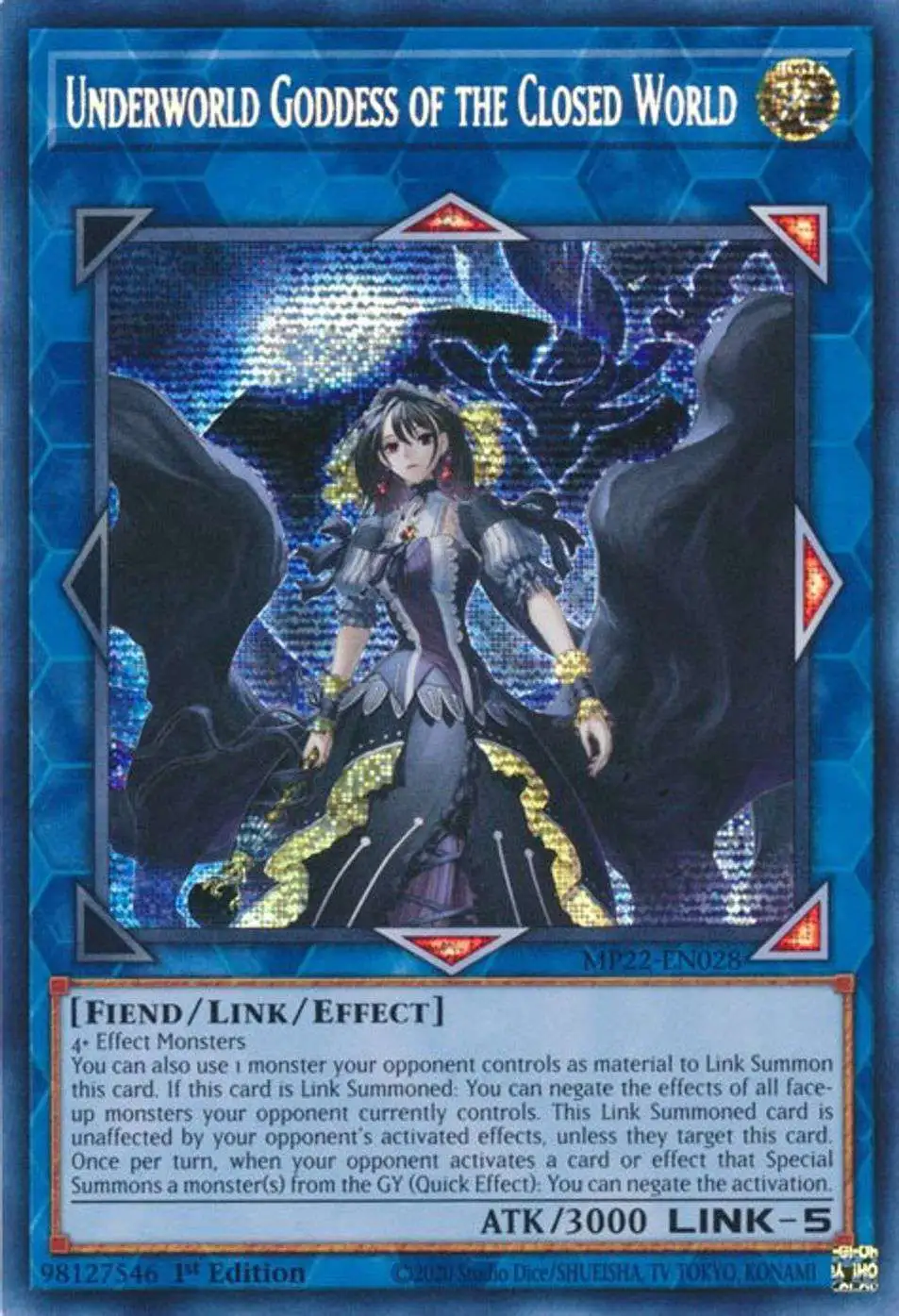 YuGiOh 2022 Tin of the Pharaohs Gods Single Card Prismatic Secret Rare Underworld Goddess of the ...