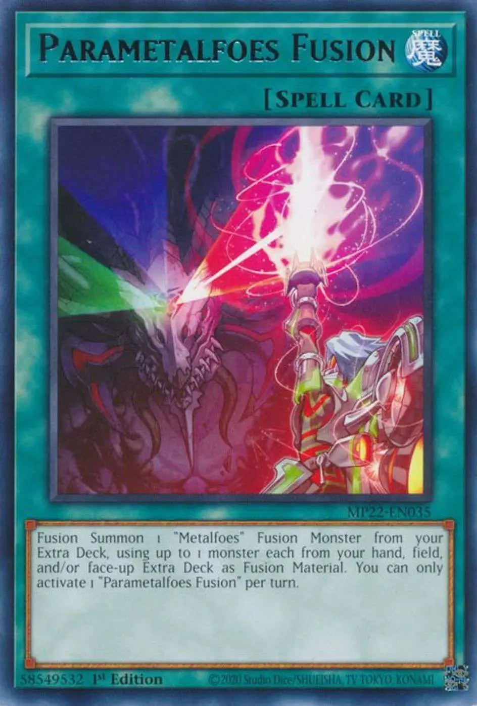 YuGiOh 2022 Tin of the Pharaohs Gods Single Card Rare Parametalfoes Fusion MP22-EN035 - ToyWiz