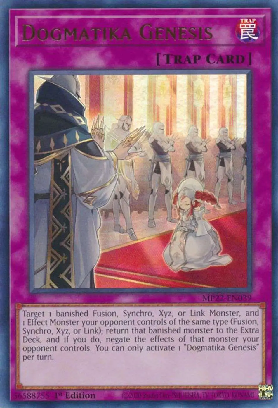 YuGiOh 2022 Tin of the Pharaohs Gods Single Card Ultra Rare Dogmatika Genesis MP22-EN039 - ToyWiz