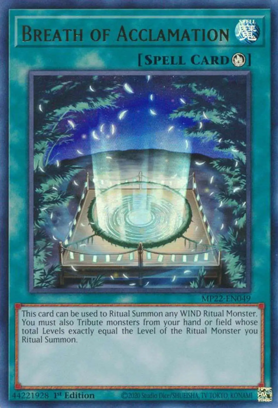 YuGiOh 2022 Tin of the Pharaohs Gods Single Card Ultra Rare Breath of Acclamation MP22-EN049 ...
