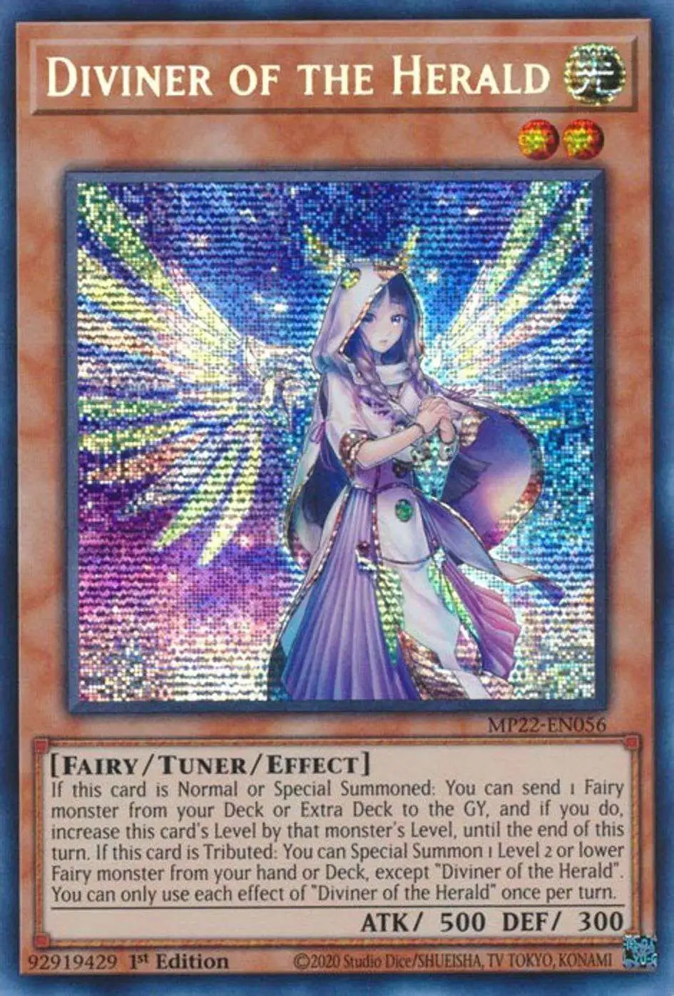 YuGiOh 2022 Tin of the Pharaohs Gods Single Card Prismatic Secret Rare Diviner of the Herald ...