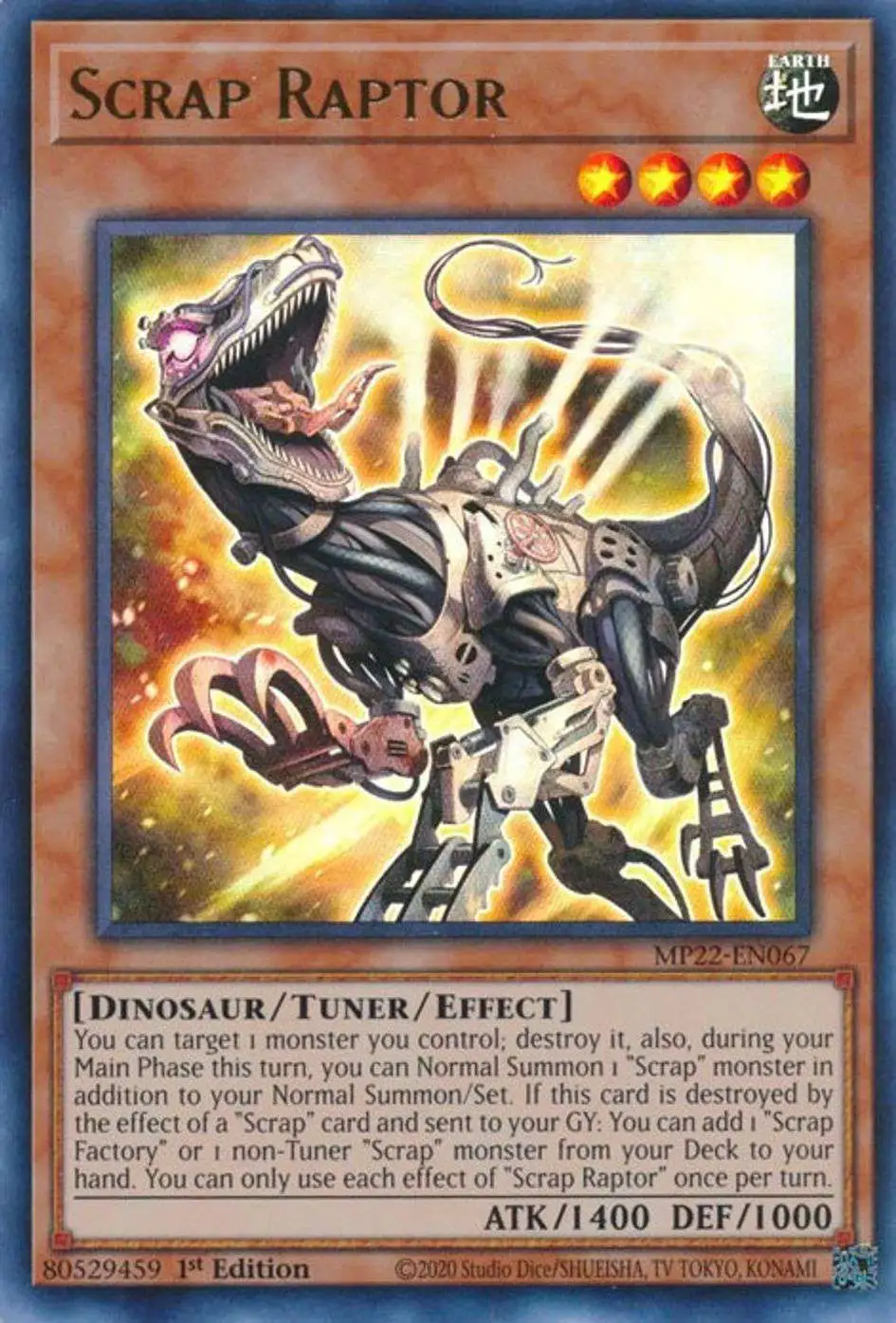 YuGiOh 2022 Tin of the Pharaohs Gods Single Card Ultra Rare Scrap Raptor MP22-EN067 - ToyWiz