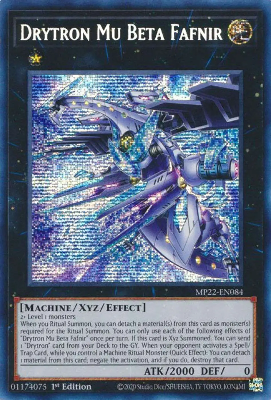 YuGiOh 2022 Tin of the Pharaohs Gods Single Card Prismatic Secret Rare Drytron Mu Beta Fafnir ...