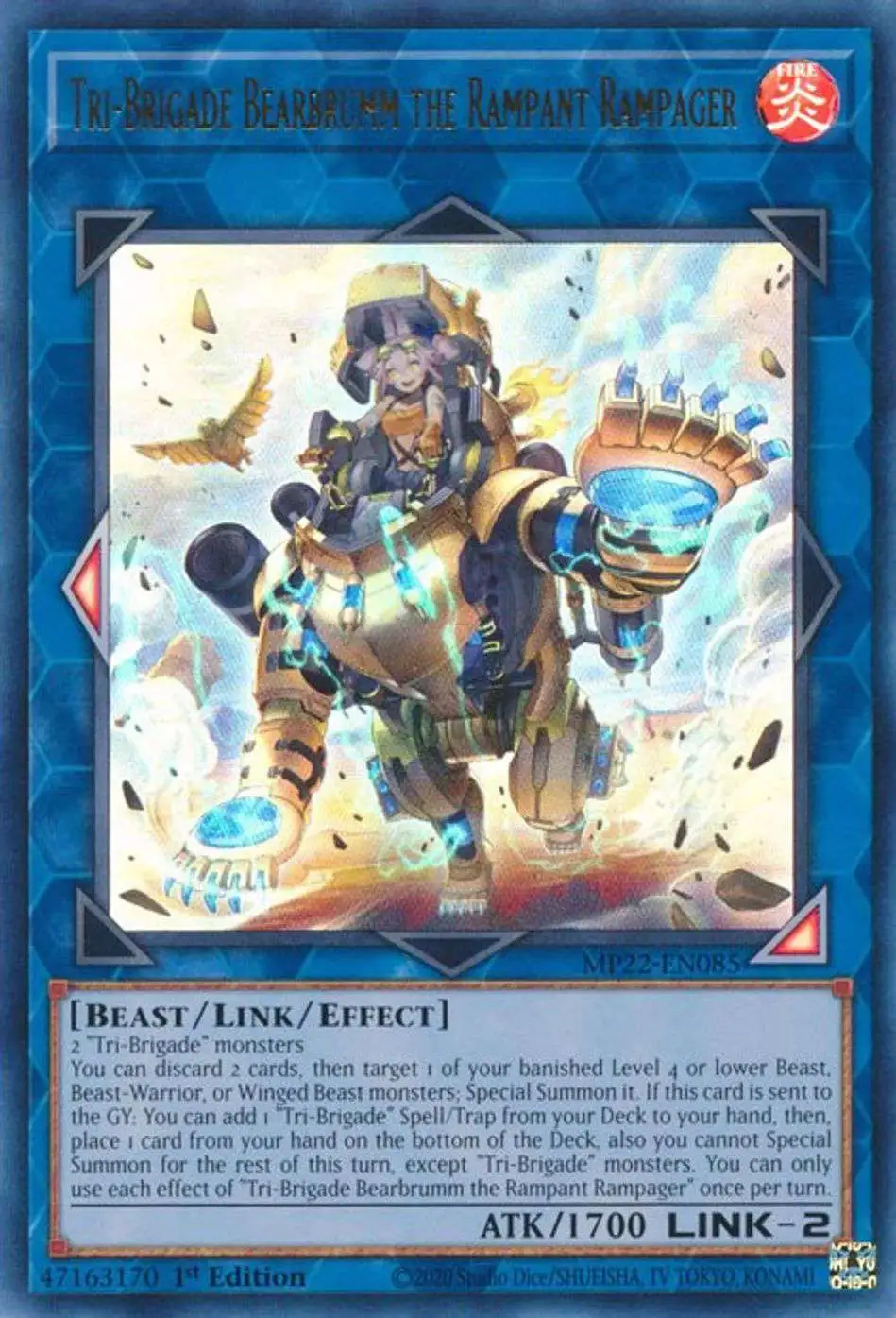 YuGiOh 2022 Tin of the Pharaohs Gods Single Card Ultra Rare Tri-Brigade Bearbrumm the Rampant ...