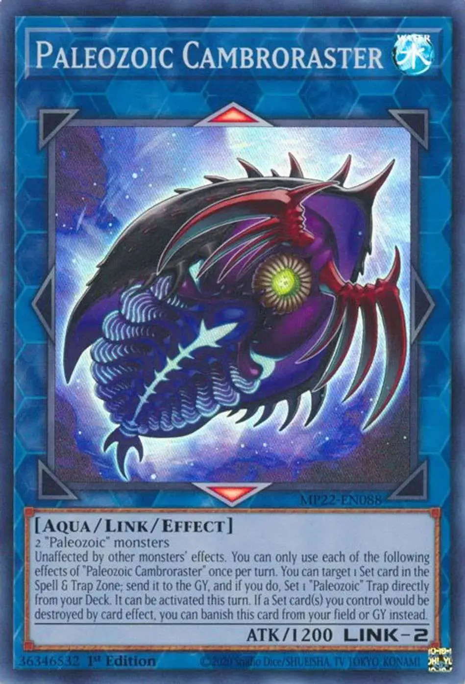 YuGiOh 2022 Tin of the Pharaohs Gods Single Card Super Rare Paleozoic Cambroraster MP22-EN088 ...