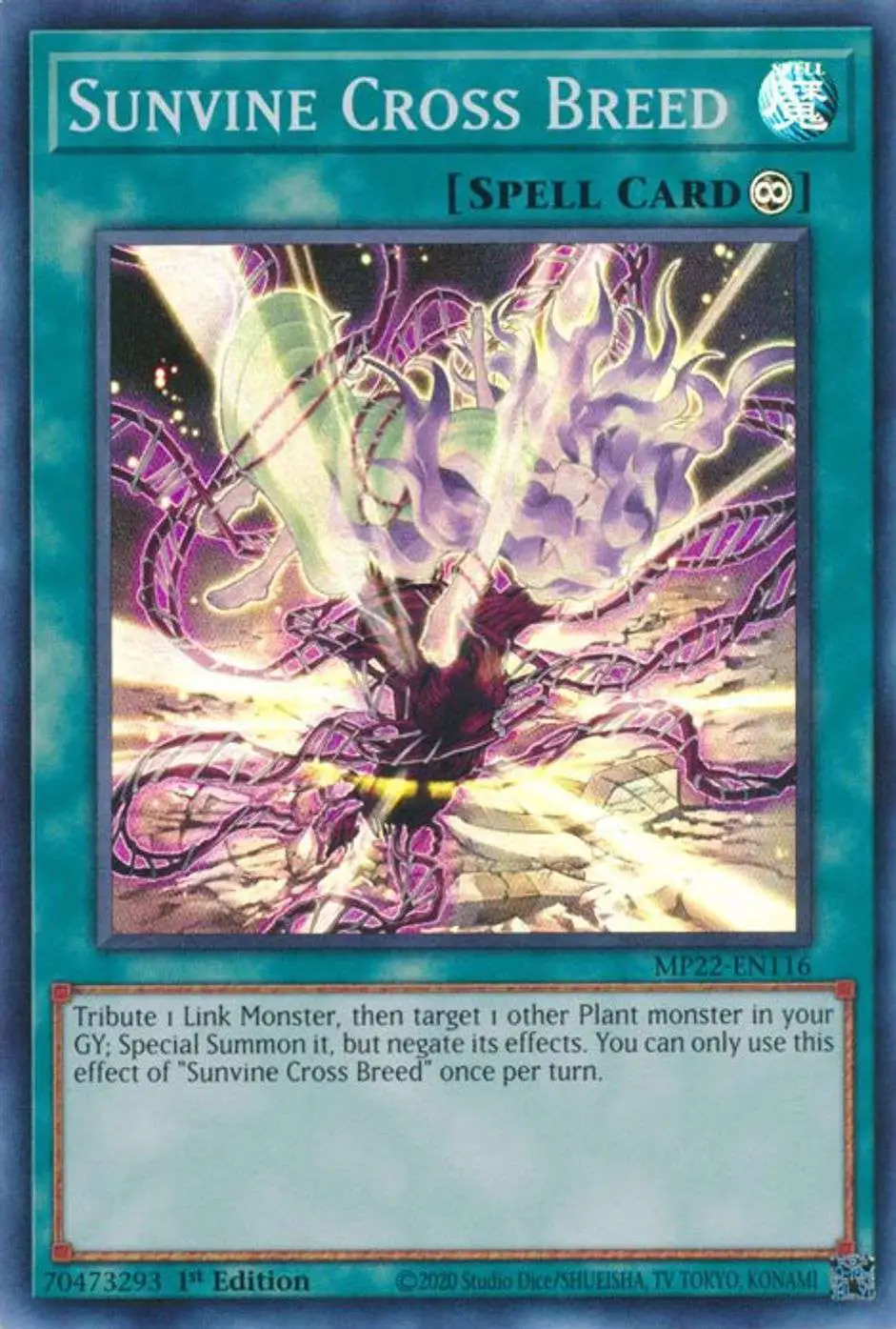 YuGiOh 2022 Tin of the Pharaohs Gods Single Card Super Rare Sunvine Cross Breed MP22-EN116 - ToyWiz