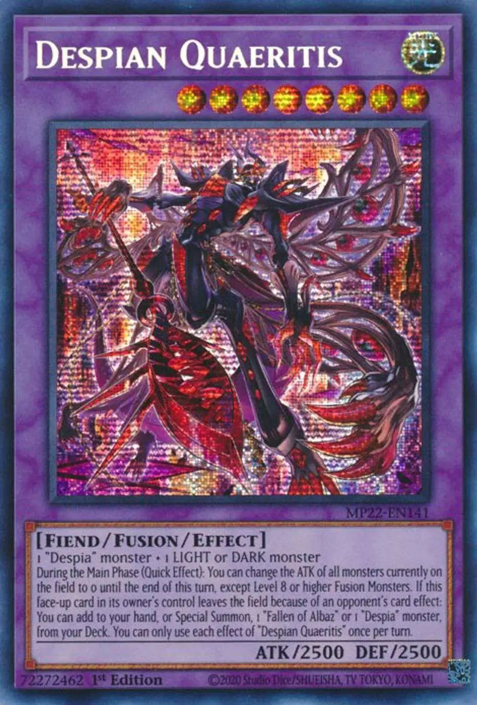 YuGiOh 2022 Tin of the Pharaohs Gods Single Card Prismatic Secret Rare Despian Quaeritis MP22 ...