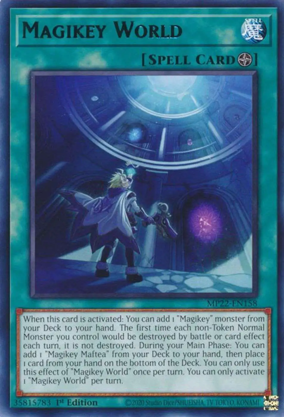 YuGiOh 2022 Tin of the Pharaohs Gods Single Card Rare Magikey World MP22-EN158 - ToyWiz