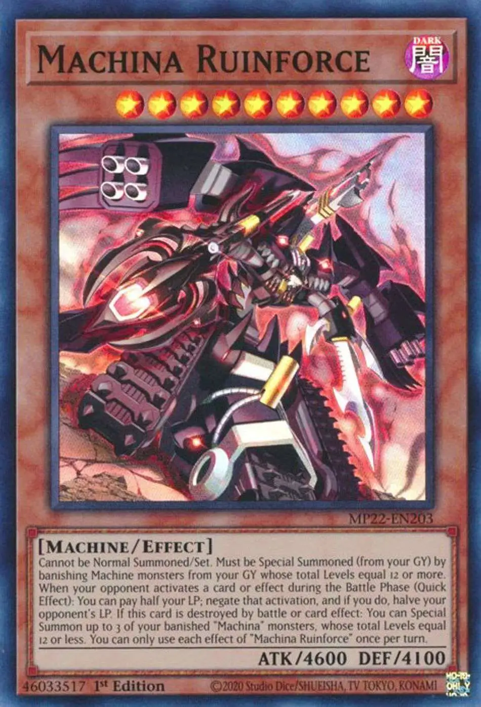 YuGiOh 2022 Tin of the Pharaohs Gods Single Card Super Rare Machina Ruinforce MP22-EN203 - ToyWiz